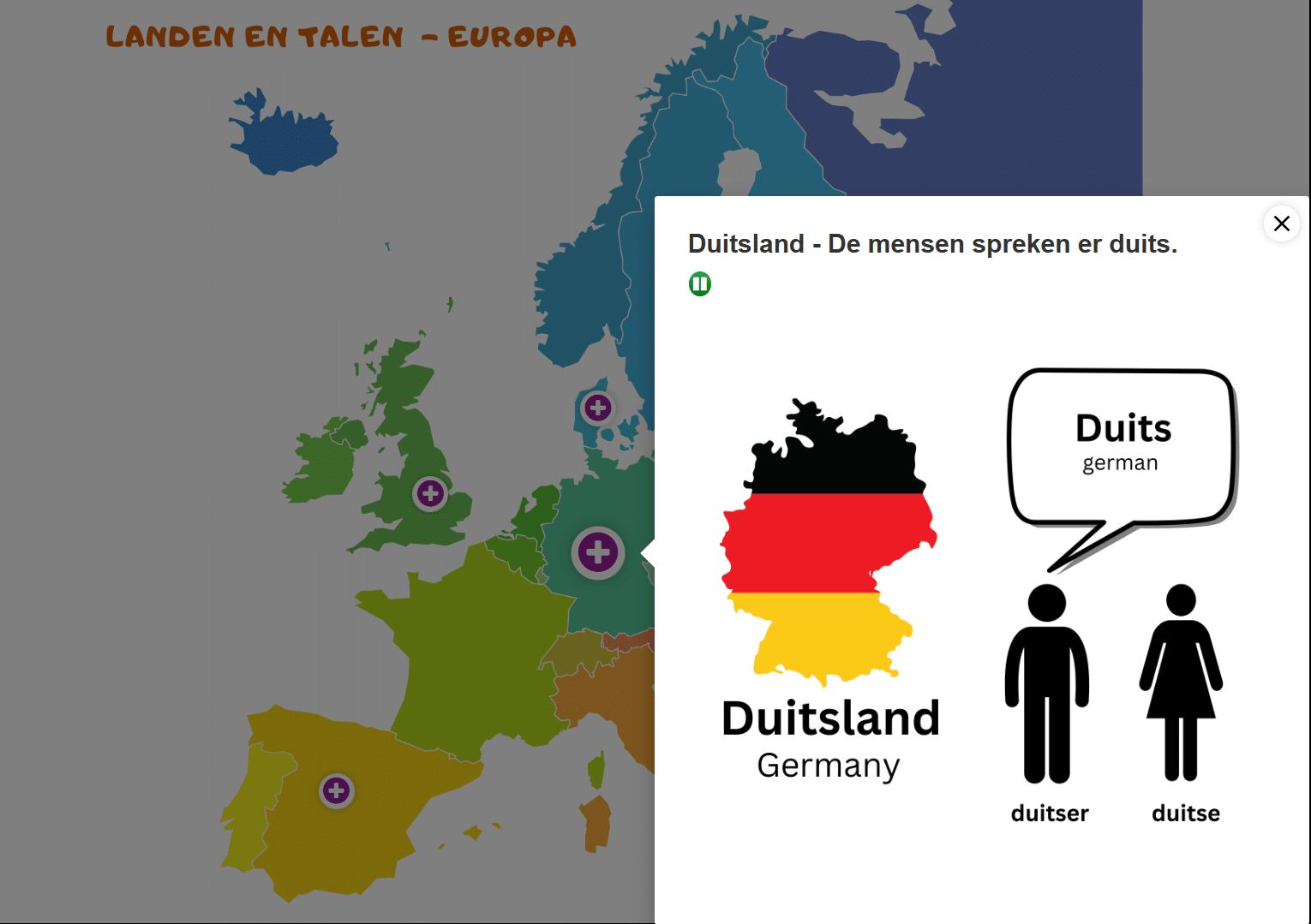 Landen / Talen Interactive Dutch Word List – EUROPA - Self Study Dutch